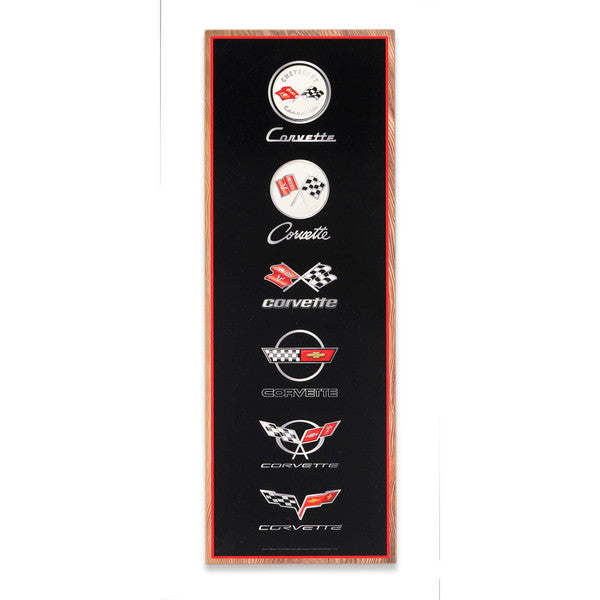 Corvette Logo Evolution Wood Sign – Sloan Museum & Longway Planetarium
