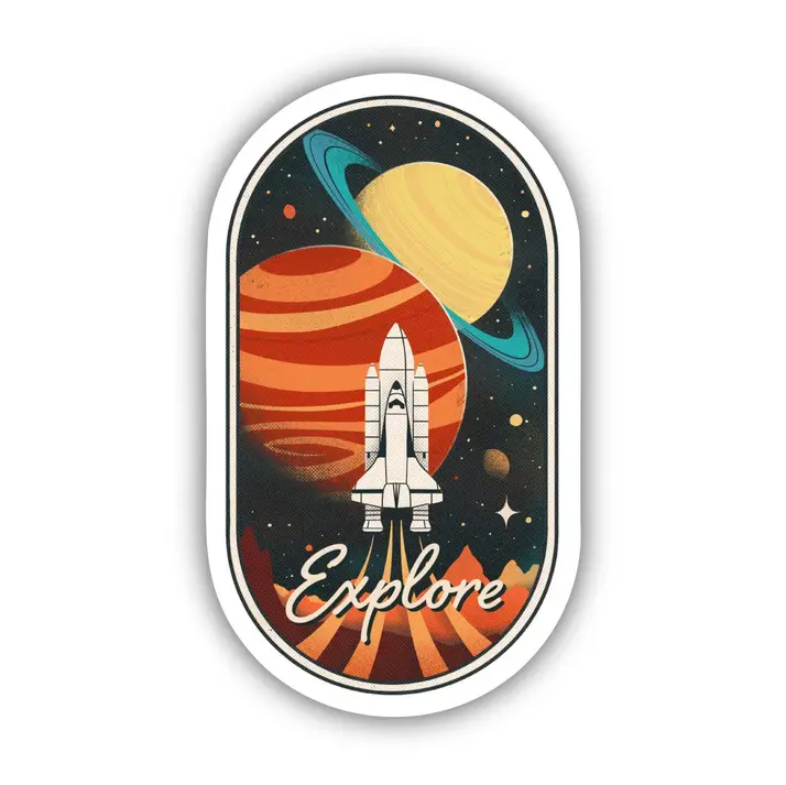 Explore Space Sticker – Sloan Museum & Longway Planetarium