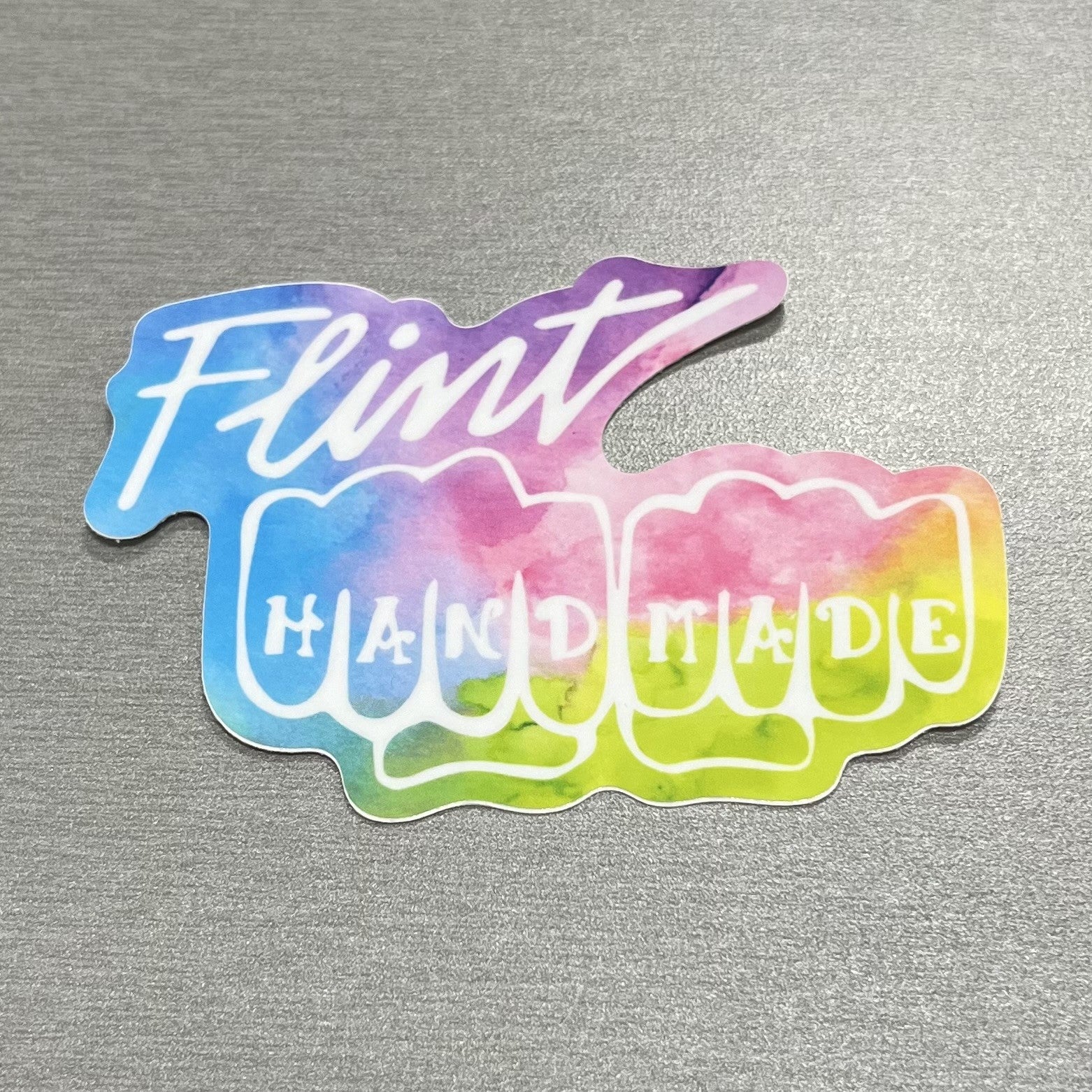 Flint Handmade Tie Dye Logo Vinyl Sticker – Sloan Museum & Longway ...